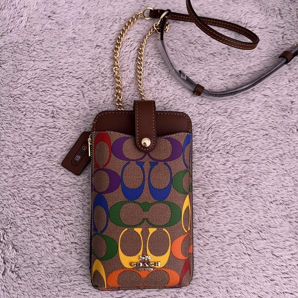 Coach | Bags | Coach C9943 Pride Phone Crossbody In Rainbow Signature ...